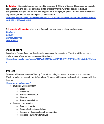 Complete Online Distance Learning Earth & Human Activity 5.ESS3.1, 5 ...