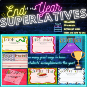 End of the Year Awards Class Superlatives Memory Book Middle School ...