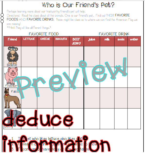 Memorial Day Reading Comprehension & Math Tasks to find the American ...