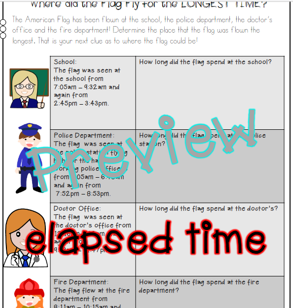 Memorial Day Reading Comprehension & Math Tasks to find the American ...