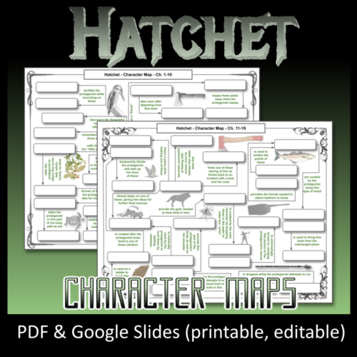 2 Character Maps for HATCHET (worksheets, quizzes, study guide) on PDF ...