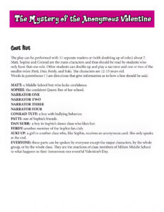 Readers' Theater VALENTINE'S Mystery Script | Made By Teachers