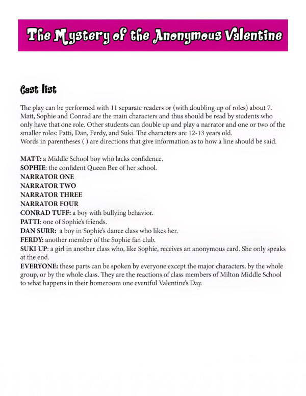 Readers' Theater VALENTINE'S Mystery Script | Made By Teachers