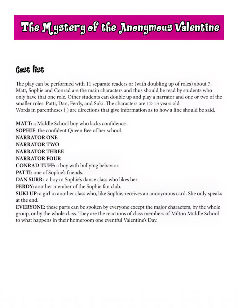 Readers' Theater VALENTINE'S Mystery Script | Made By Teachers