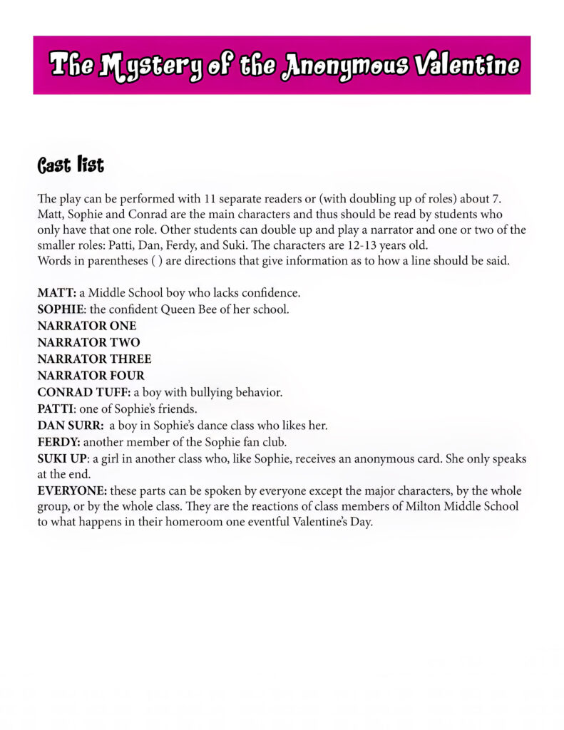 Readers' Theater VALENTINE'S Mystery Script | Made By Teachers