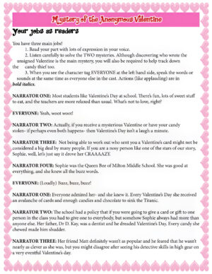 Readers' Theater VALENTINE'S Mystery Script | Made By Teachers