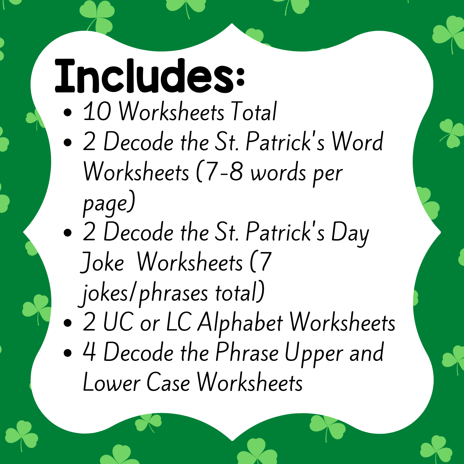 St. Patrick's Day Cryptogram and Decoding Worksheets | Made By Teachers