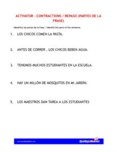 Using Contractions AL and DEL in Spanish Lesson Plan for Spanish 1 ...