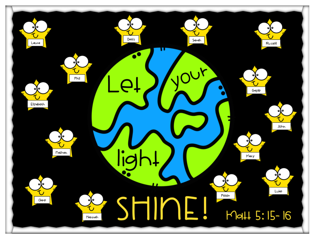 Christian Bulletin Board: Let Your Light Shine | Made By Teachers