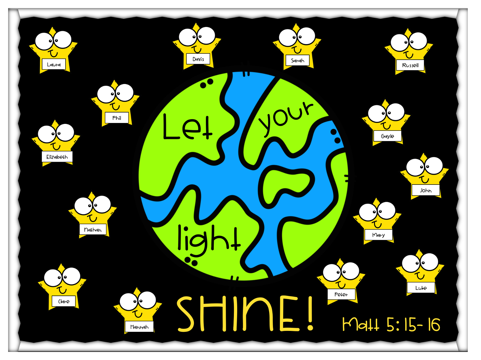 Christian Bulletin Board: Let Your Light Shine | Made By Teachers