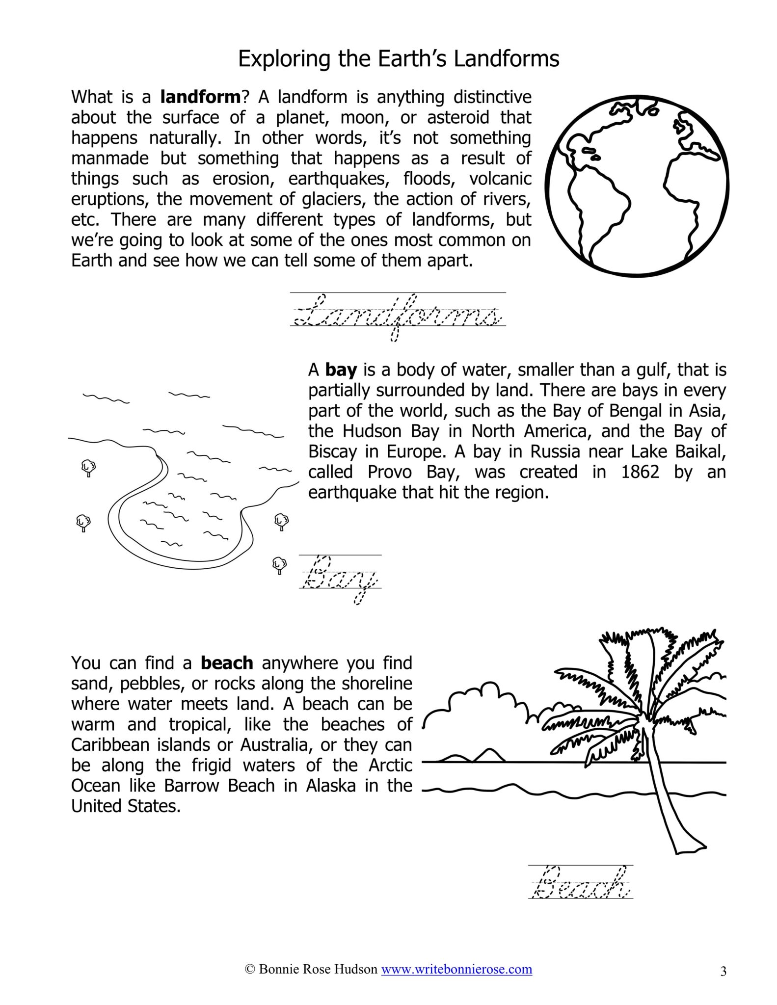 Exploring the Earth's Landforms-Learning About Science, Level 3 Cursive ...
