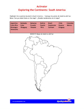 Exploring the Continents: South America E-Book Lesson Plan for Spanish ...