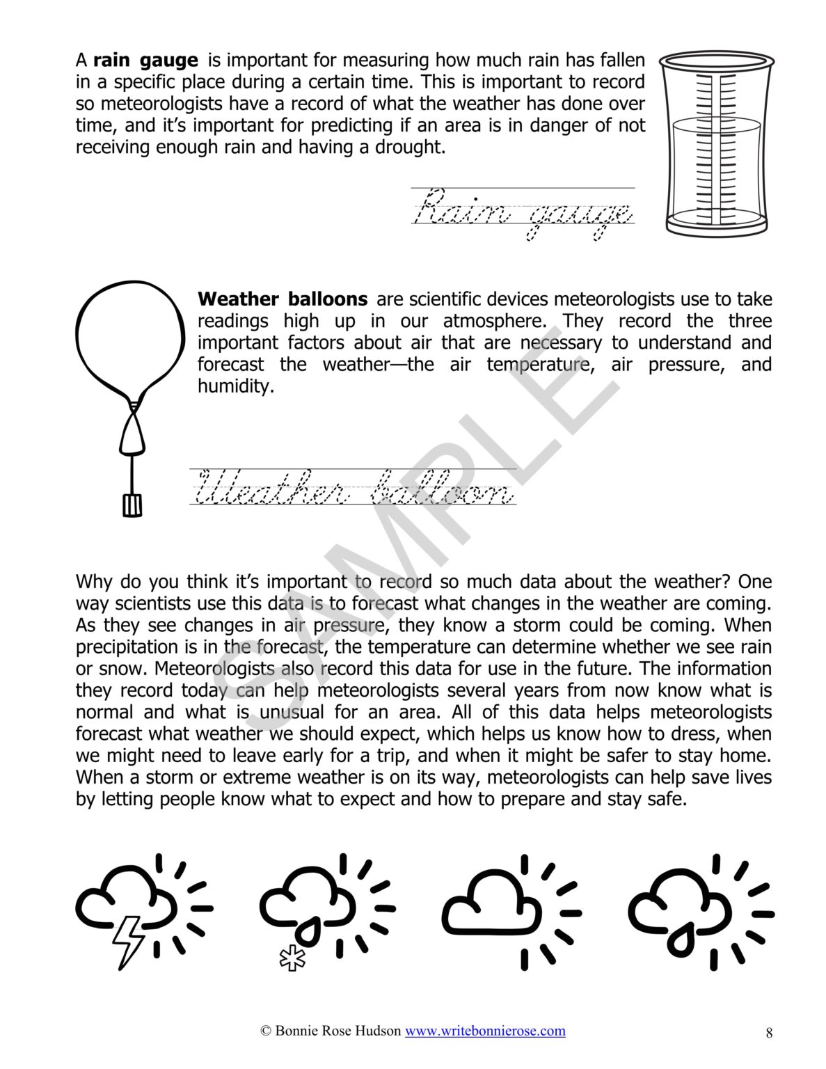 Forecasting and Understanding the Weather-Learning About Science, Level 3 Cursive Version | Made ...
