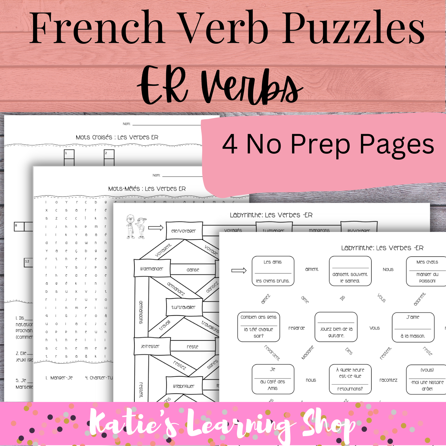 French Verb Puzzles: ER Verbs | Made By Teachers