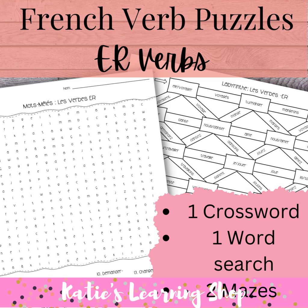 French Verb Puzzles: ER Verbs | Made By Teachers