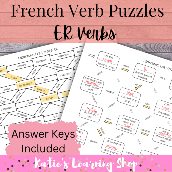 French Verb Puzzles: ER Verbs | Made By Teachers