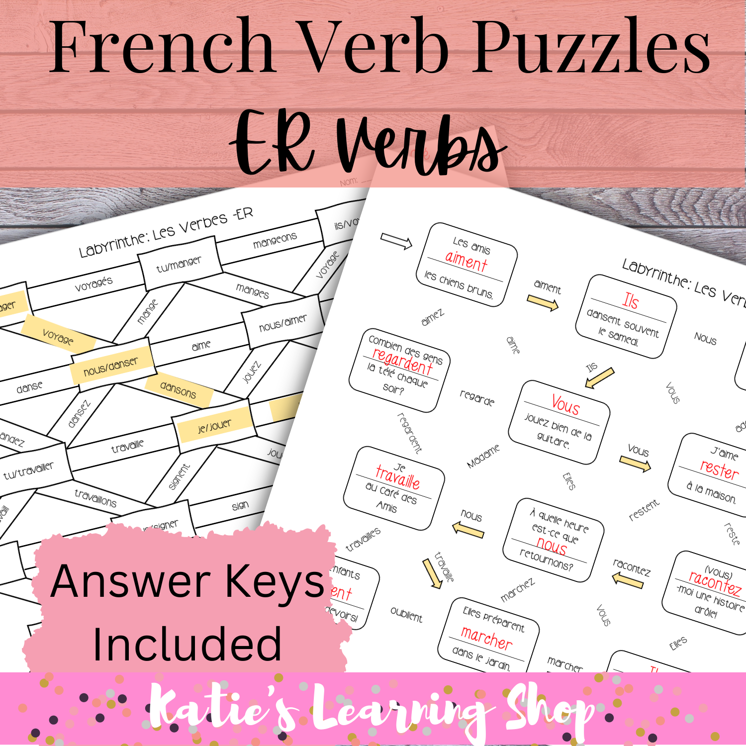 French Verb Puzzles: ER Verbs | Made By Teachers