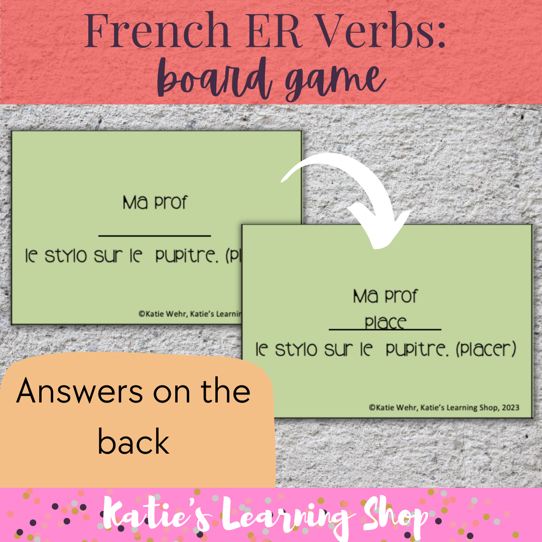 French ER Verbs Board Game | Made By Teachers