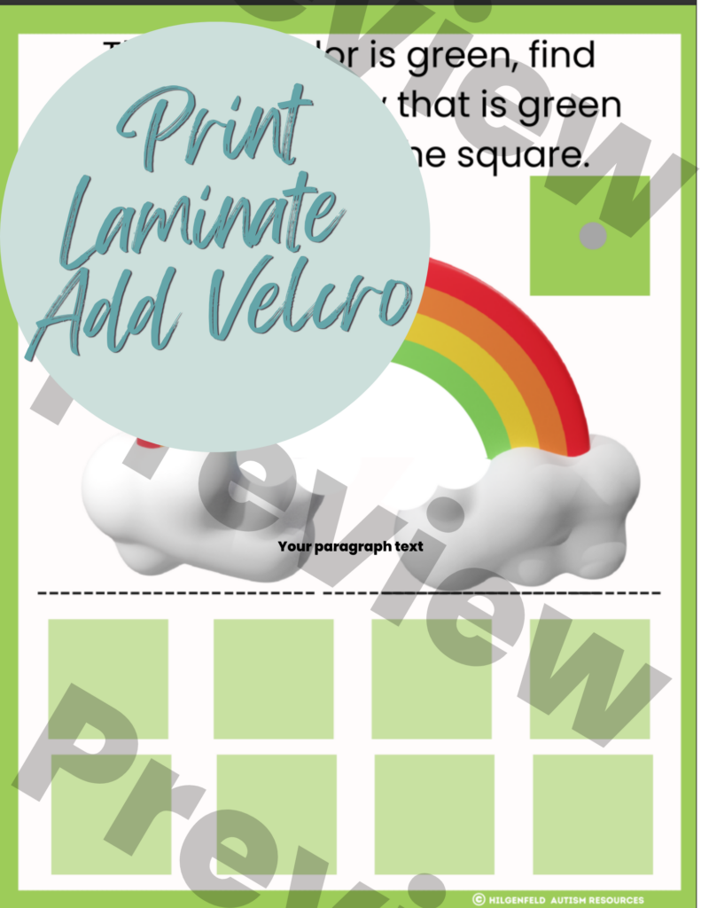 Matching Colors Rainbow Adapted Book Aligned with ABBLS-R B16 | Made By ...