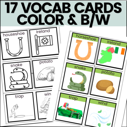 March St Patrick's Day Vocabulary Cards, Traceable Print Cards, & Mini ...