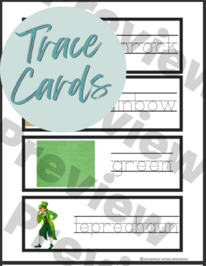 March St Patrick's Day Vocabulary Cards, Traceable Print Cards, & Mini ...