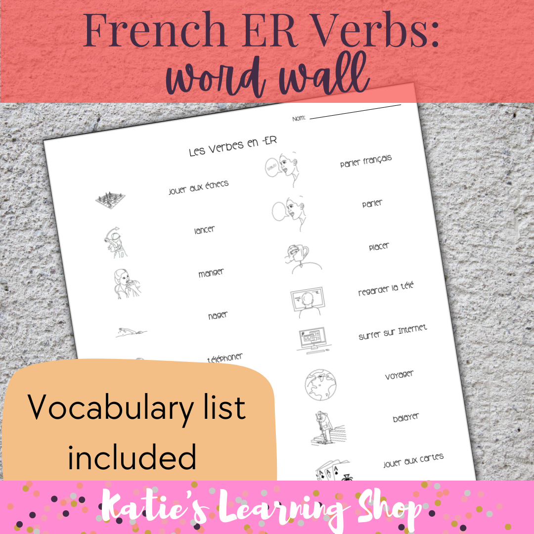 French Word Wall: ER Verbs | Made By Teachers