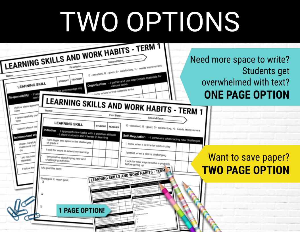 Learning Skills Checklist: Term 1 | Made By Teachers