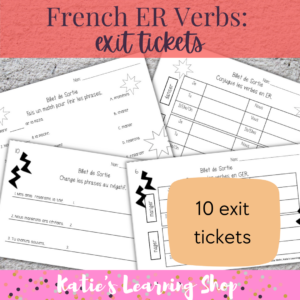 French ER Verbs Exit Tickets | Made By Teachers