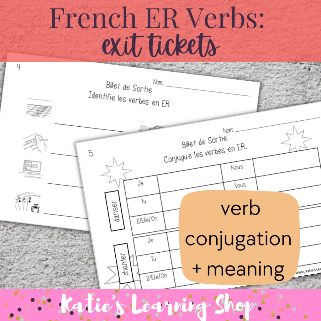French ER Verbs Exit Tickets | Made By Teachers