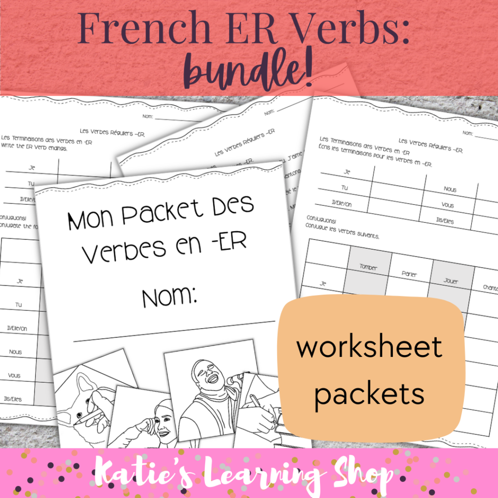 French ER Verbs Bundle | Made By Teachers