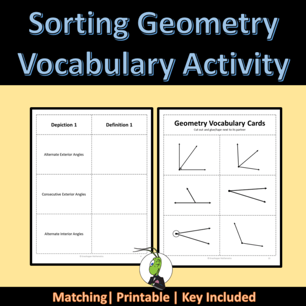 Geometry Vocabulary Sorting Activity | Parallel Lines, Points, Rays ...