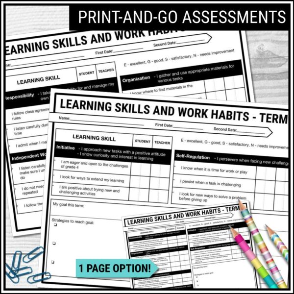 Learning Skills and Work Habits Package | Made By Teachers