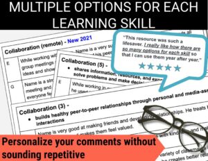 Ontario Learning Skills Report Card Comments - Junior Grades 4 5 6 ...