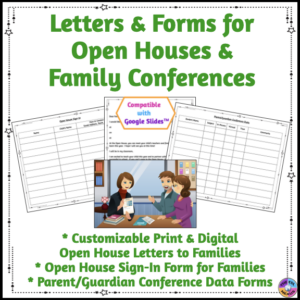 Open House Sign In Sheet & Parent Teacher Conference Forms | Made By ...