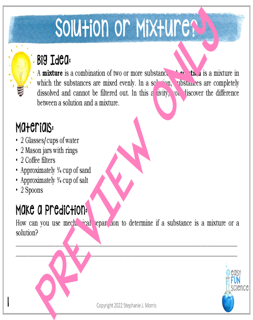 Solutions and Mixtures | Editable | Digital | Made By Teachers