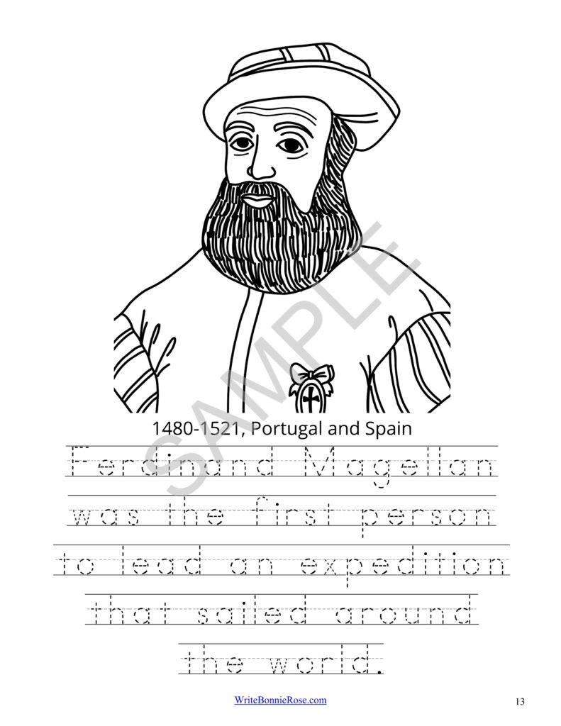 Famous Explorers Coloring Book-Level B | Made By Teachers