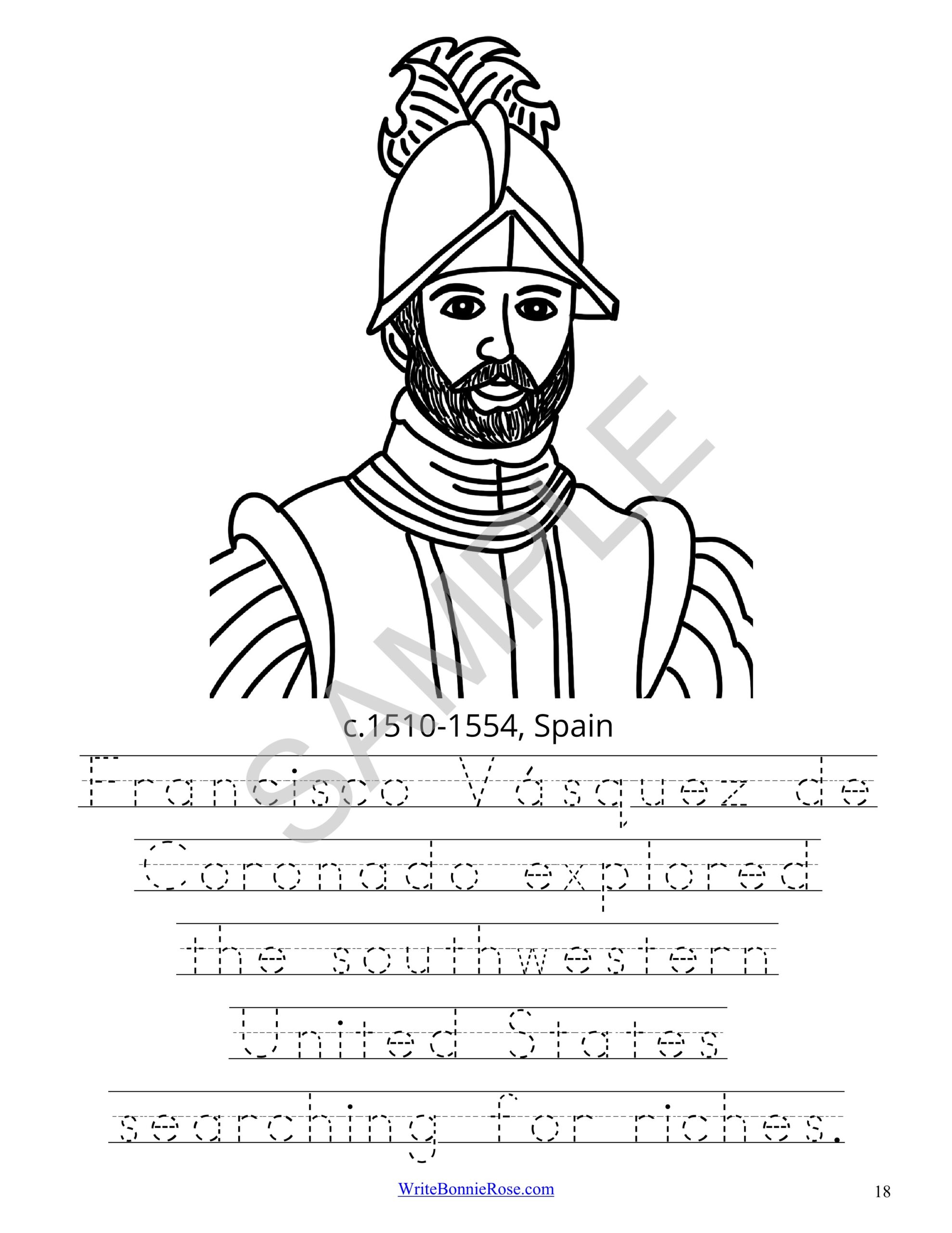 Famous Explorers Coloring Book-Level B | Made By Teachers