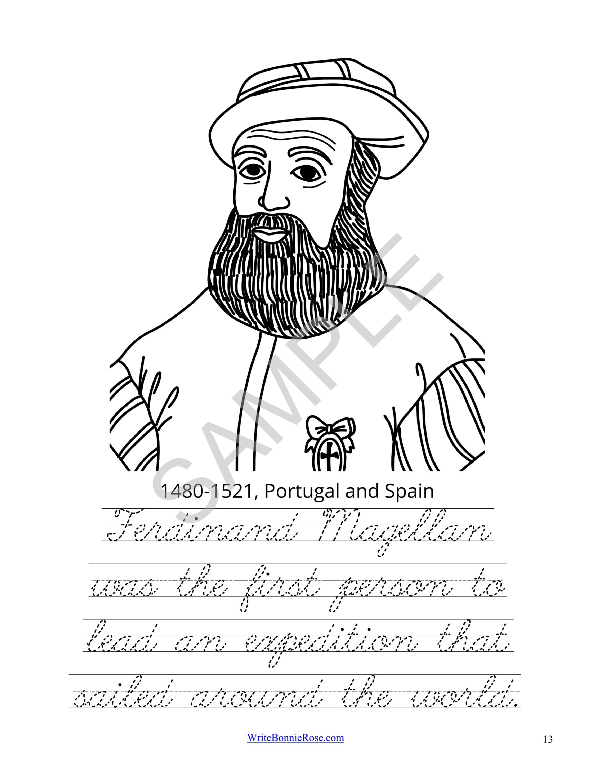 Famous Explorers Coloring Book-Level C | Made By Teachers