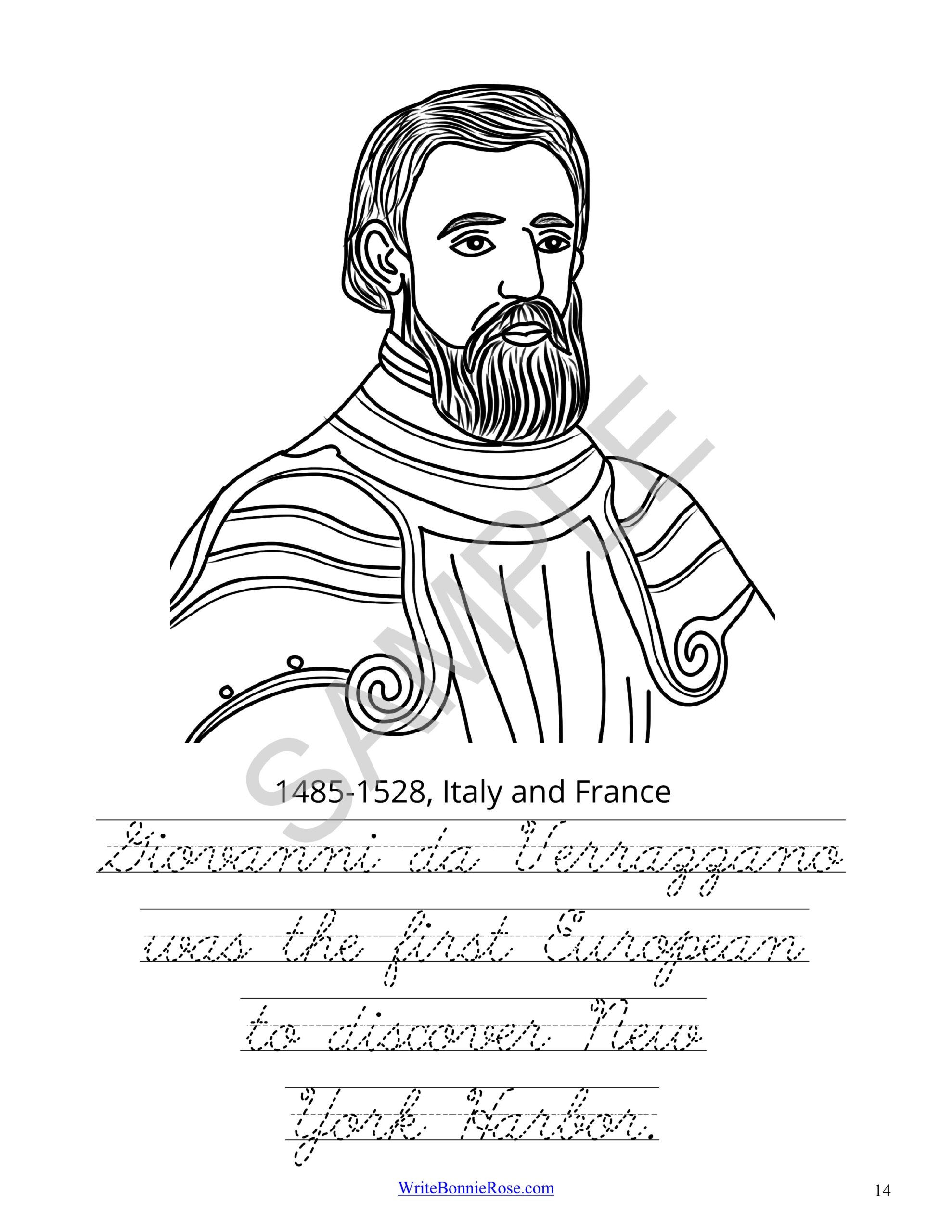 Famous Explorers Coloring Book-Level C | Made By Teachers