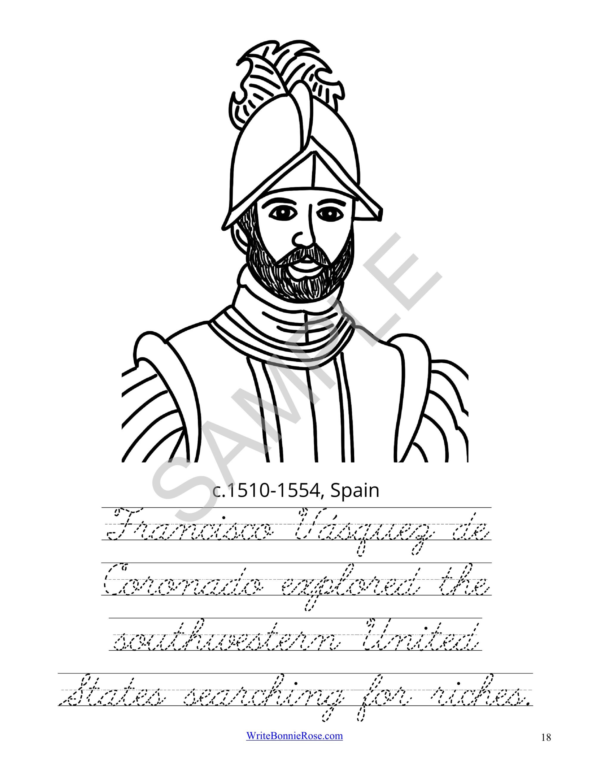 Famous Explorers Coloring Book-Level C | Made By Teachers