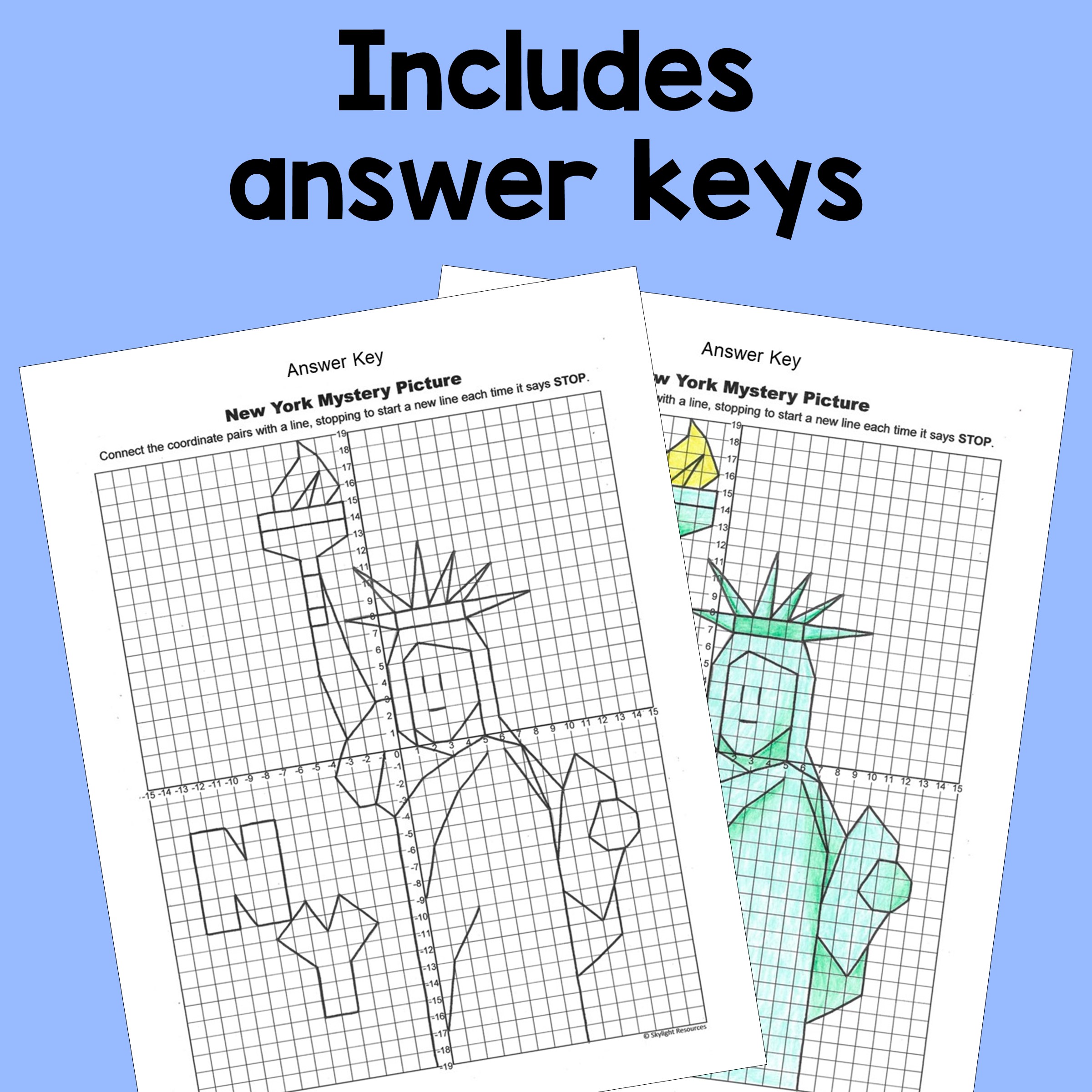 New York Coordinate Plane Mystery Graphing Picture | Fun Math Practice ...