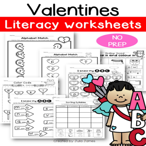 Valentines No Prep Literacy Worksheets | Made By Teachers