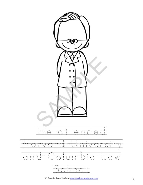 Franklin D. Roosevelt Coloring Book-Level B | Made By Teachers