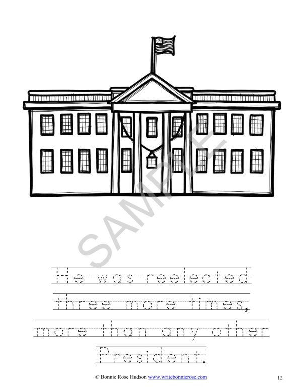 Franklin D. Roosevelt Coloring Book-Level B | Made By Teachers