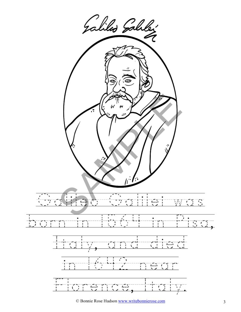 Galileo Galilei Coloring Book-Level B | Made By Teachers