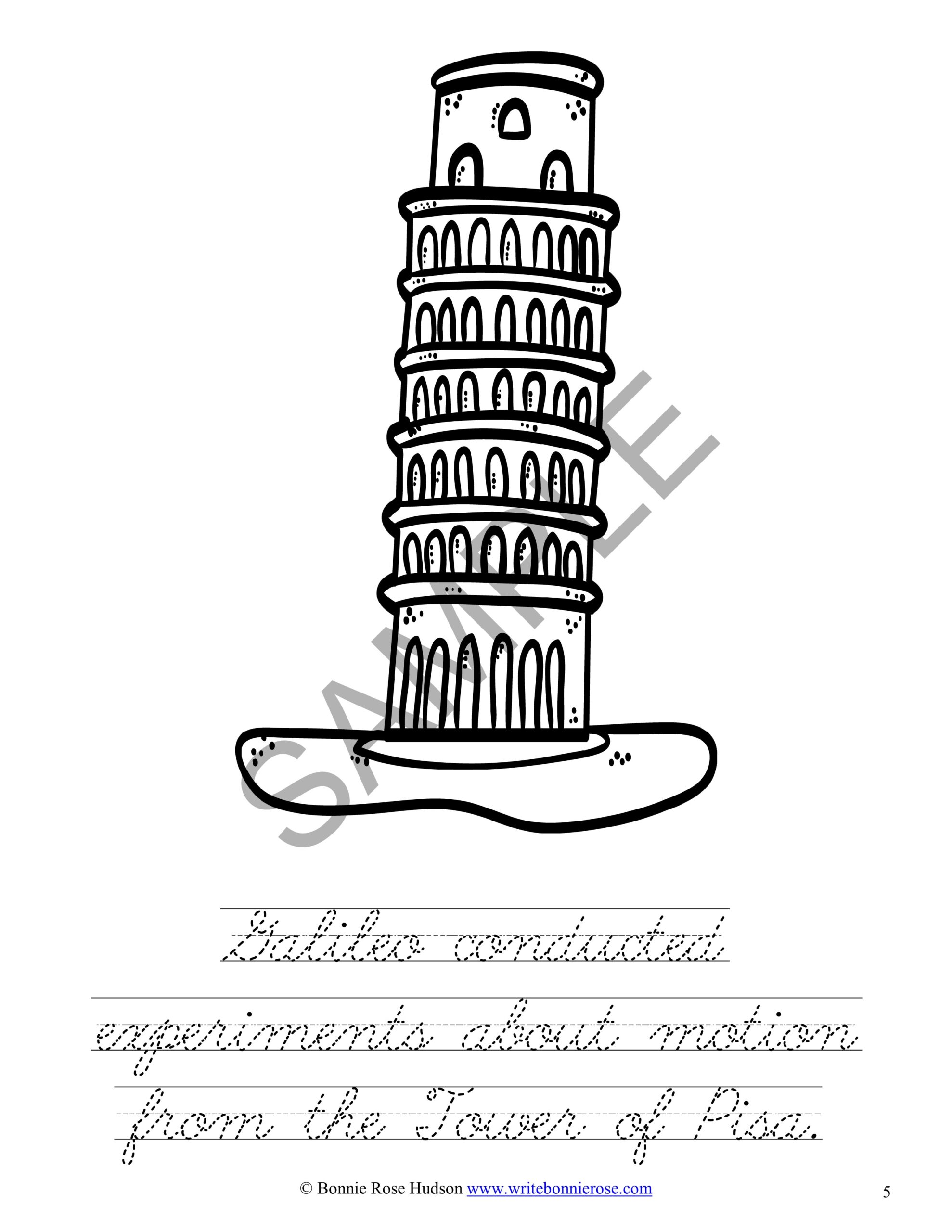 Galileo Galilei Coloring Book-Level C | Made By Teachers