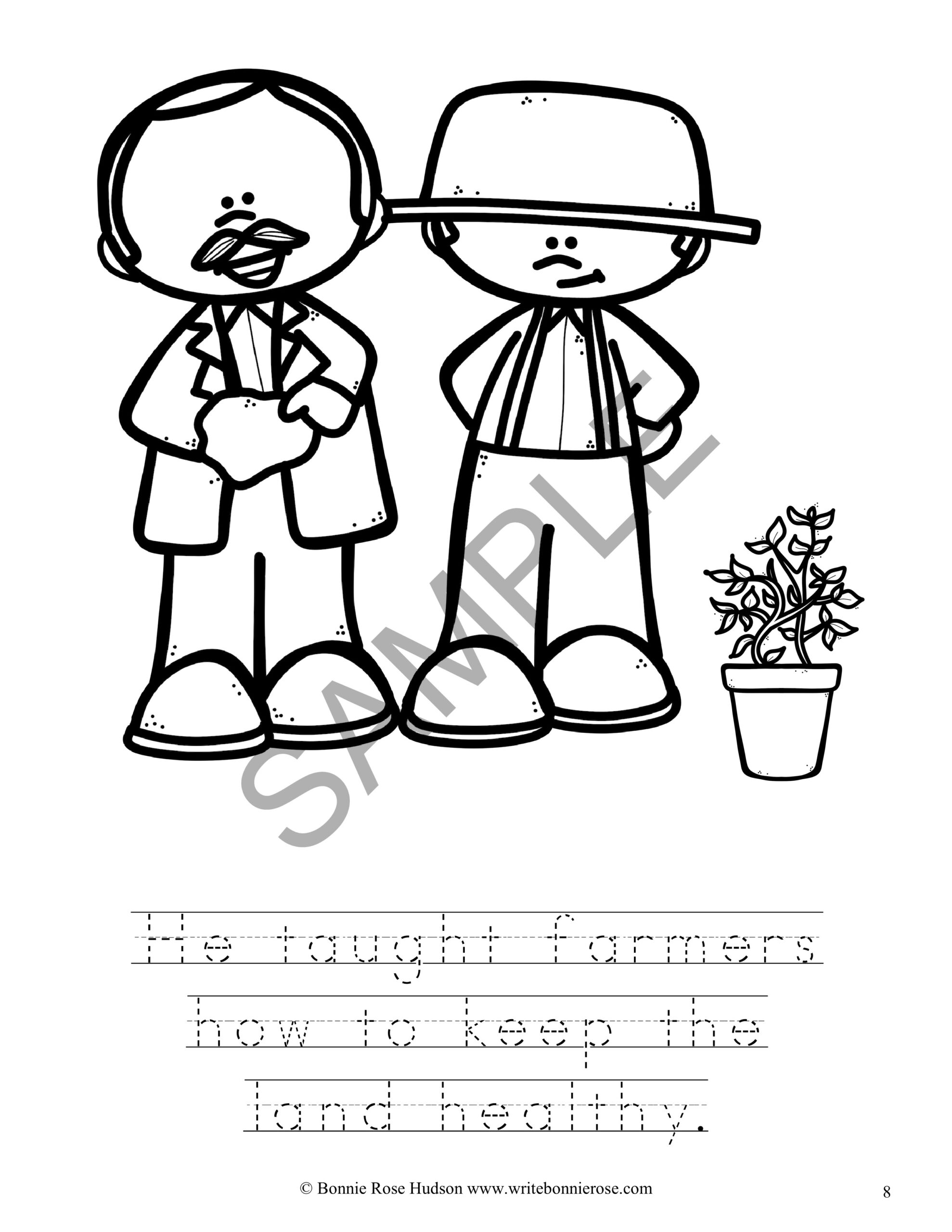 George Washington Carver Coloring Book-Level B | Made By Teachers