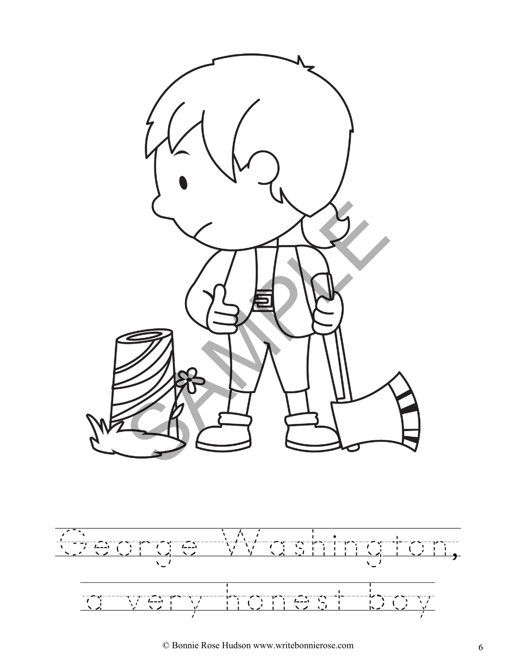 George Washington Coloring Book-Level A | Made By Teachers