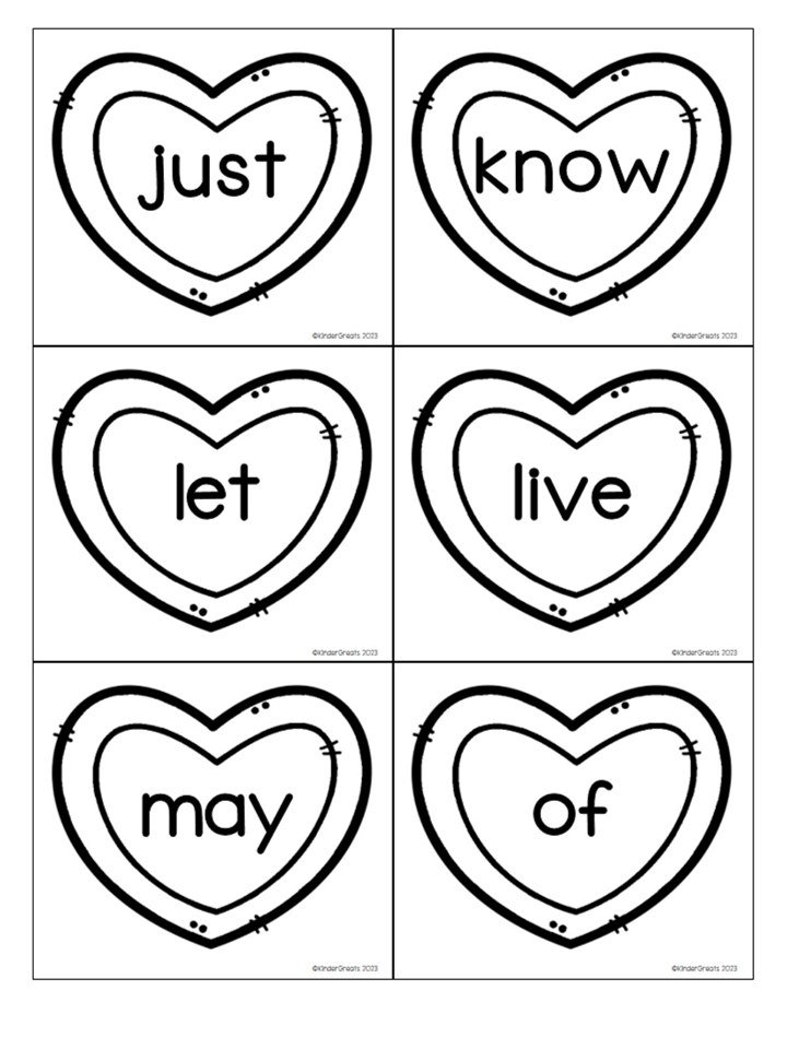 Dolch Grade One Sight Word Game for Valentine's Day | Made By Teachers