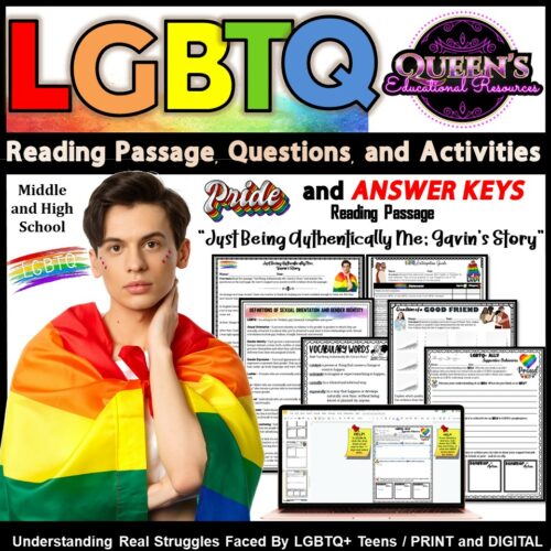 LGBTQ Reading Passage | LGBTQ Activities | LGBTQ Worksheets | Pride ...